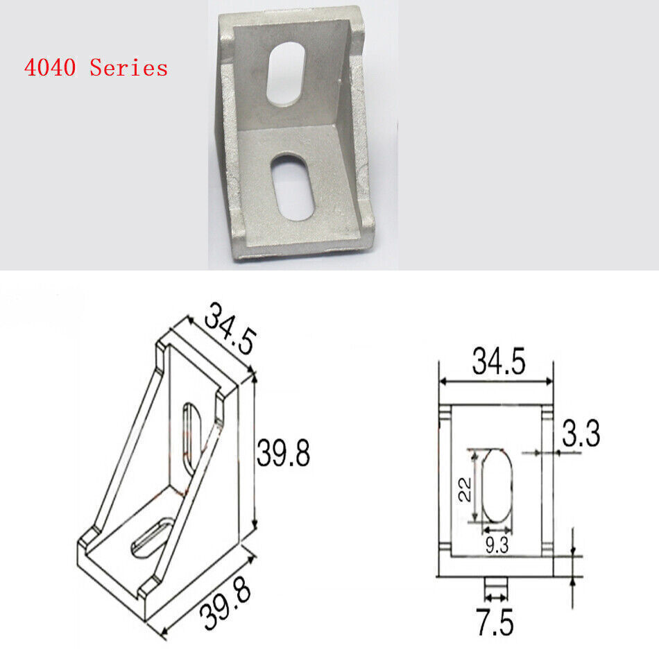 L Shape Corner Angle Bracket Right Joint T-slot Brace For 4040 Aluminum ...