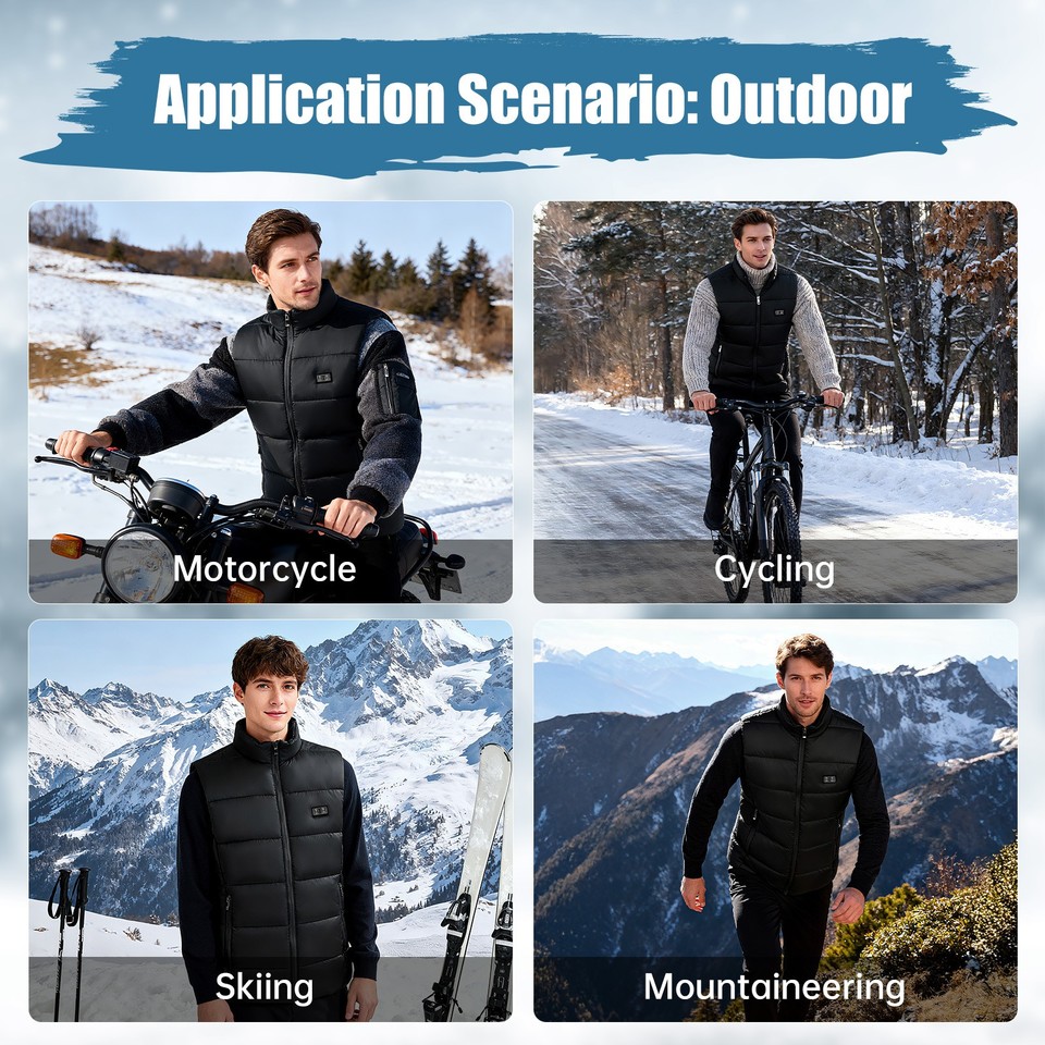 Heated Jacket with 8 Heating Zones, 3 level Temperature with 10000mAh ...