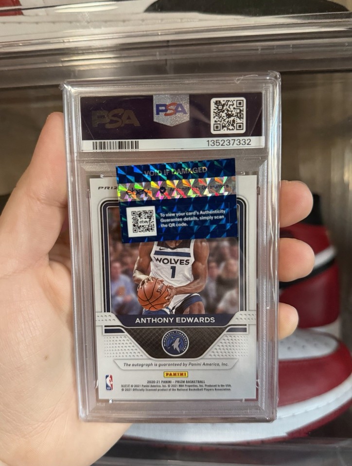 2020 Nba Prizm Anthony Edwards RC Rookie Autograph Signatures Auto Red ...
