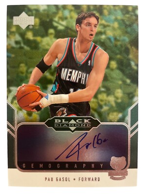 2004-05 Upper Deck Black Diamond Gemography Pau Gasol Auto GEM-PG ...