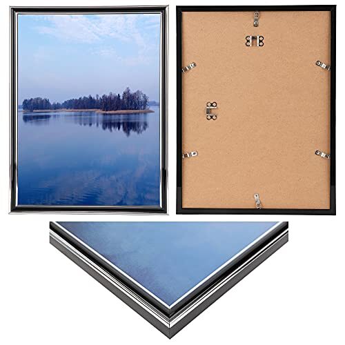 8x10 Picture Frame Black Silver Set of 2 Display Pictures 8x10 inch ...