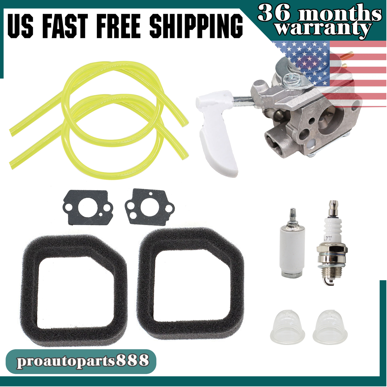 Carburetor & Kit For Homelite 26B Blower UT09526 308054114, 308054075 ...