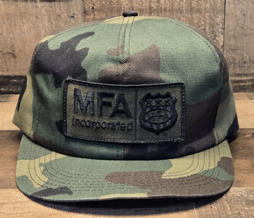 Vintage MFA Trucker Hat Snapback Patch Cap Camo K Products Made in the ...