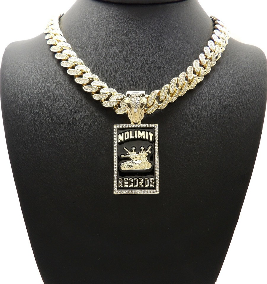 Iced No Limit Records Pendant 12mm/18",20" Box Lock Cuban Chain ...