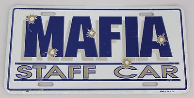 Mafia Staff Car Metal Novelty License Plate 11.75" x 6" | eBay