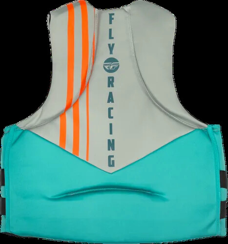 Fly Racing Teal Grey Orange Neoprene Life Jacket Flotation Vest Adult ...