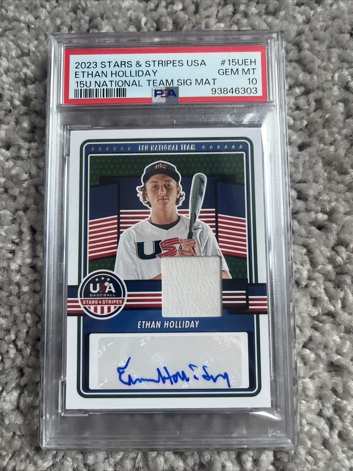 2023 Stars & Stripes Ethan Holliday Prospect Patch Auto PSA 10 Pop 4 | eBay