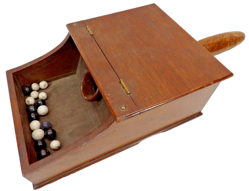 Wooden Masonic Fraternal Secret Voting Box & Vintage Marbles | eBay