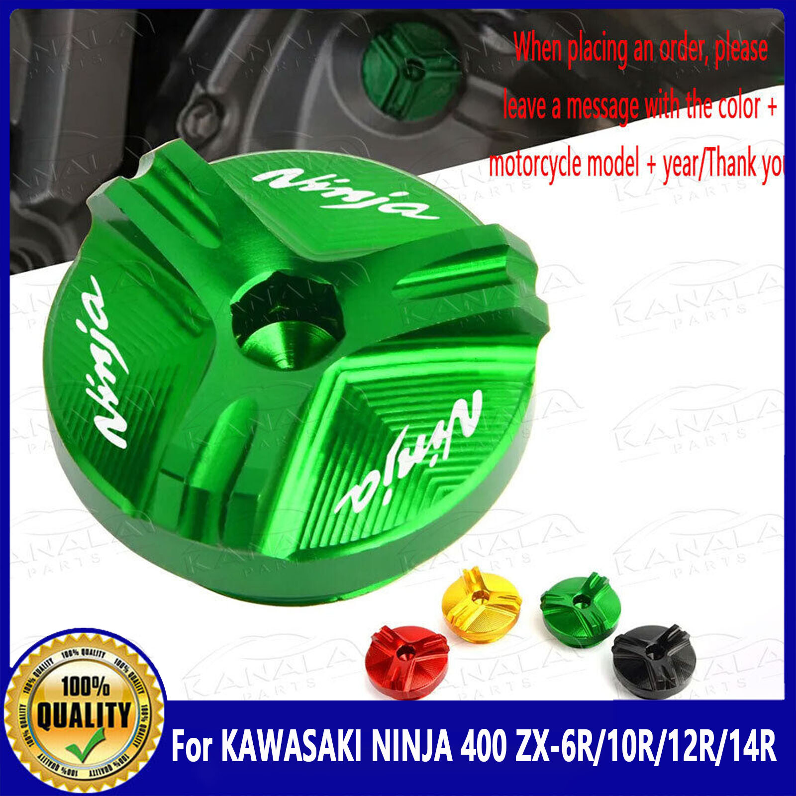 For KAWASAKI NINJA 400 ZX-6R/10R/12R/14R CNC Oil Filler Cap Engine Plug ...