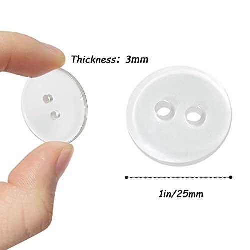 50Pcs Buttons 2 Hole, Resin Clear Buttons for Sewing and DIY Craft(1 ...