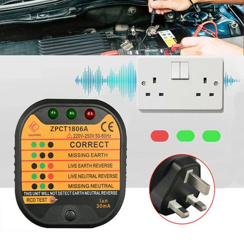Mains Socket Tester 220V-250V Polarity Test 3 Pin UK Plug Electrical ...