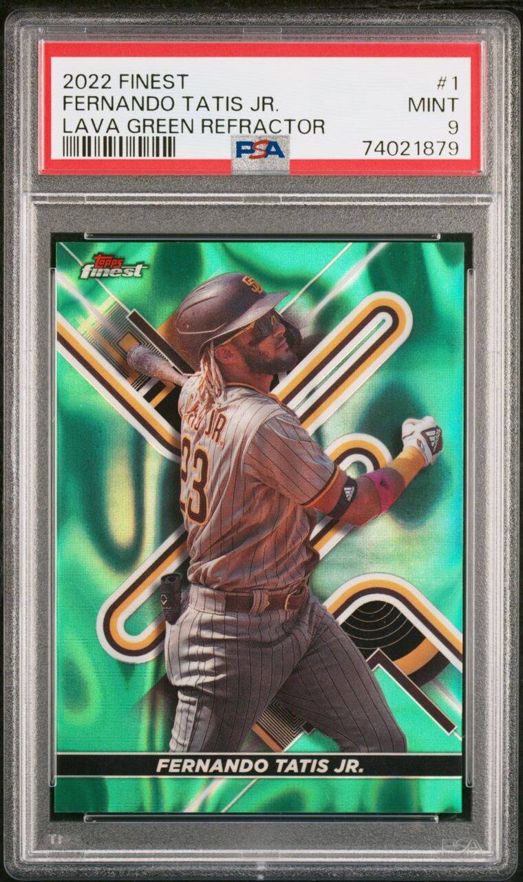 2022 Topps Finest #1 Fernando Tatis Jr. Green Lava Refractor 26/99 PSA ...