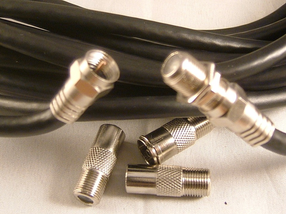 2m Black Universal RF Coax Aerial Satellite Sky Cable TV Extension Lead ...