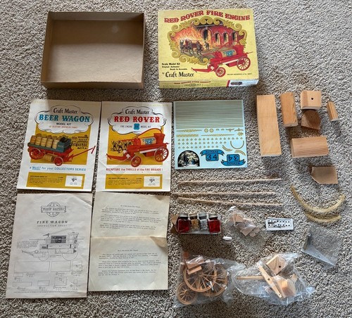 VINTAGE CRAFT MASTER RED ROVER FIRE ENGINE WOODEN MODEL KIT NOT ...