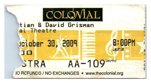David Grisman Concert Ticket Stub October 30 2009 Keene New Hampshire ...
