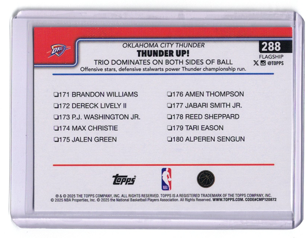 2025-26 Topps -Shai Gilgeous-Alexander, Chet Holmgren, Alex Caruso #28 ...