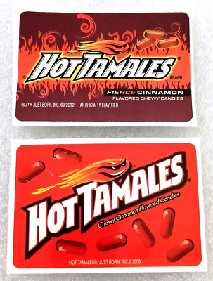 Vtg 2 Hot Tamales Candy Vending Machine Display Stickers 2012 & 2006 ...