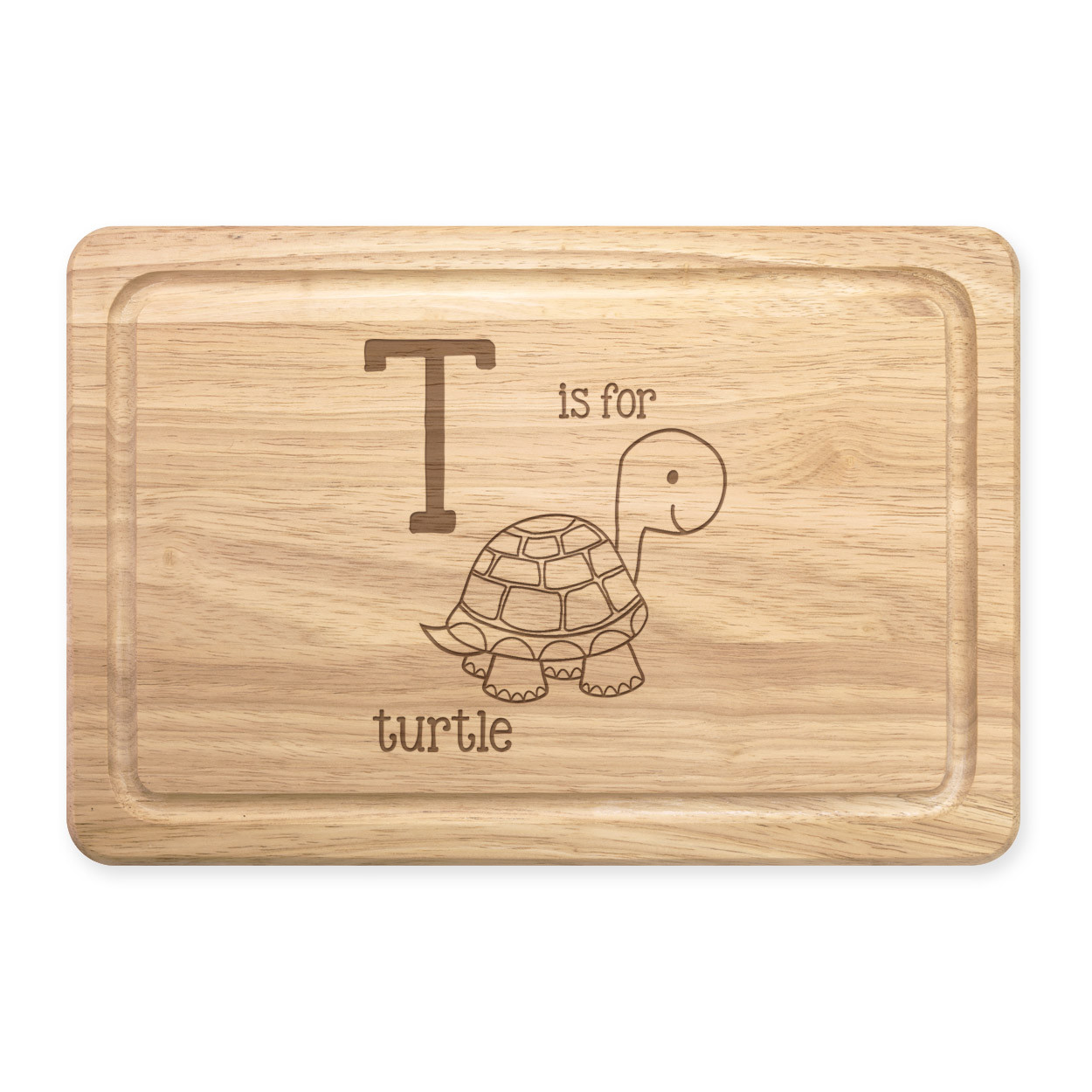 Letter T Is For Turtle Rectangular Wooden Chopping Board - Funny ...