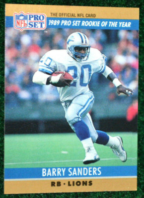 Barry Sanders 1990 Detroit Lions Pro Set Rookie Of The Year NFL ...