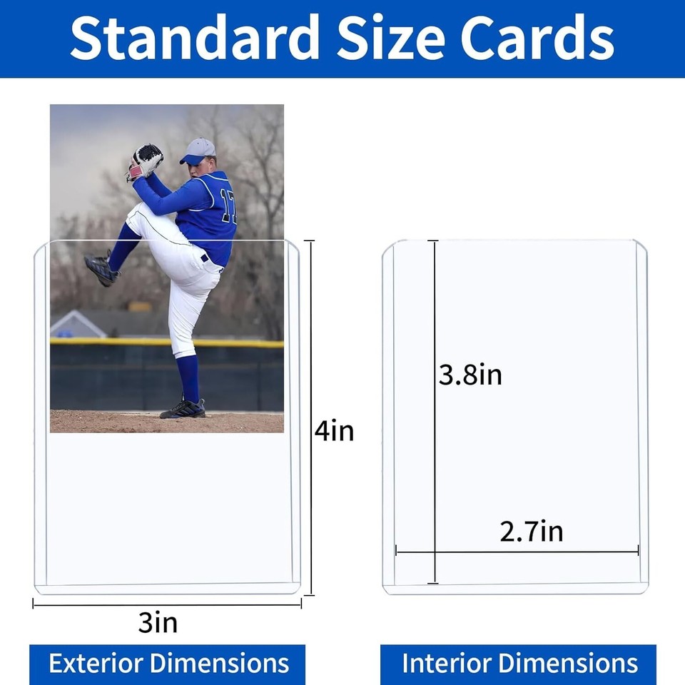 Trading Card Sleeves Hard Plastic Clear Case Holder 42Pc Baseball Card ...
