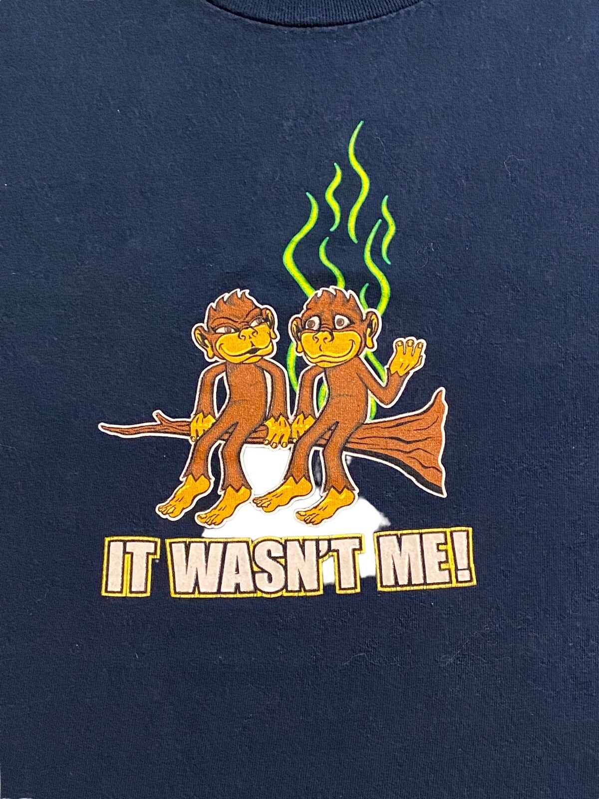 Vintage Y2K It Wasnt Me Monkeys Funny Graphic Blue Tshirt Skater Punk ...
