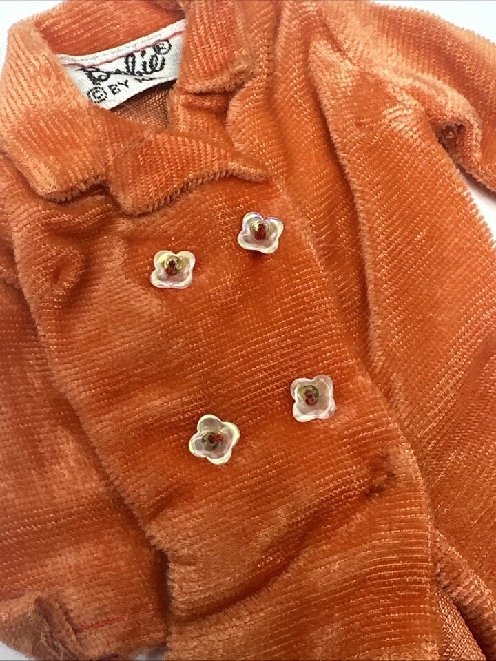 Japanese Exclusive Vintage Barbie Orange Flower Coat + Repro Rik Rak ...