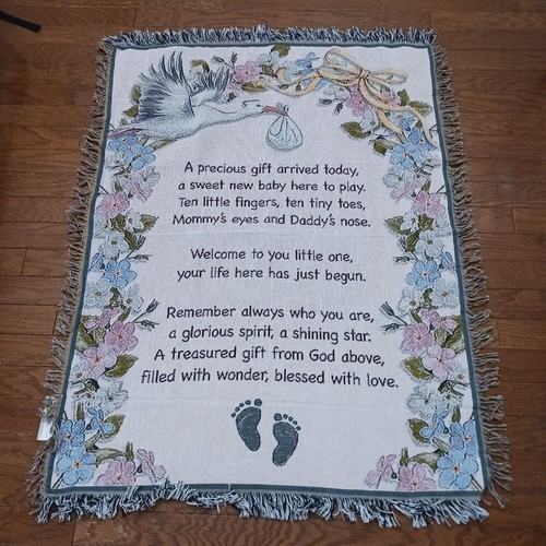 Afghan Woven Tapestry Throw Blanket Newborn Baby Shower Gift 40x54 ...