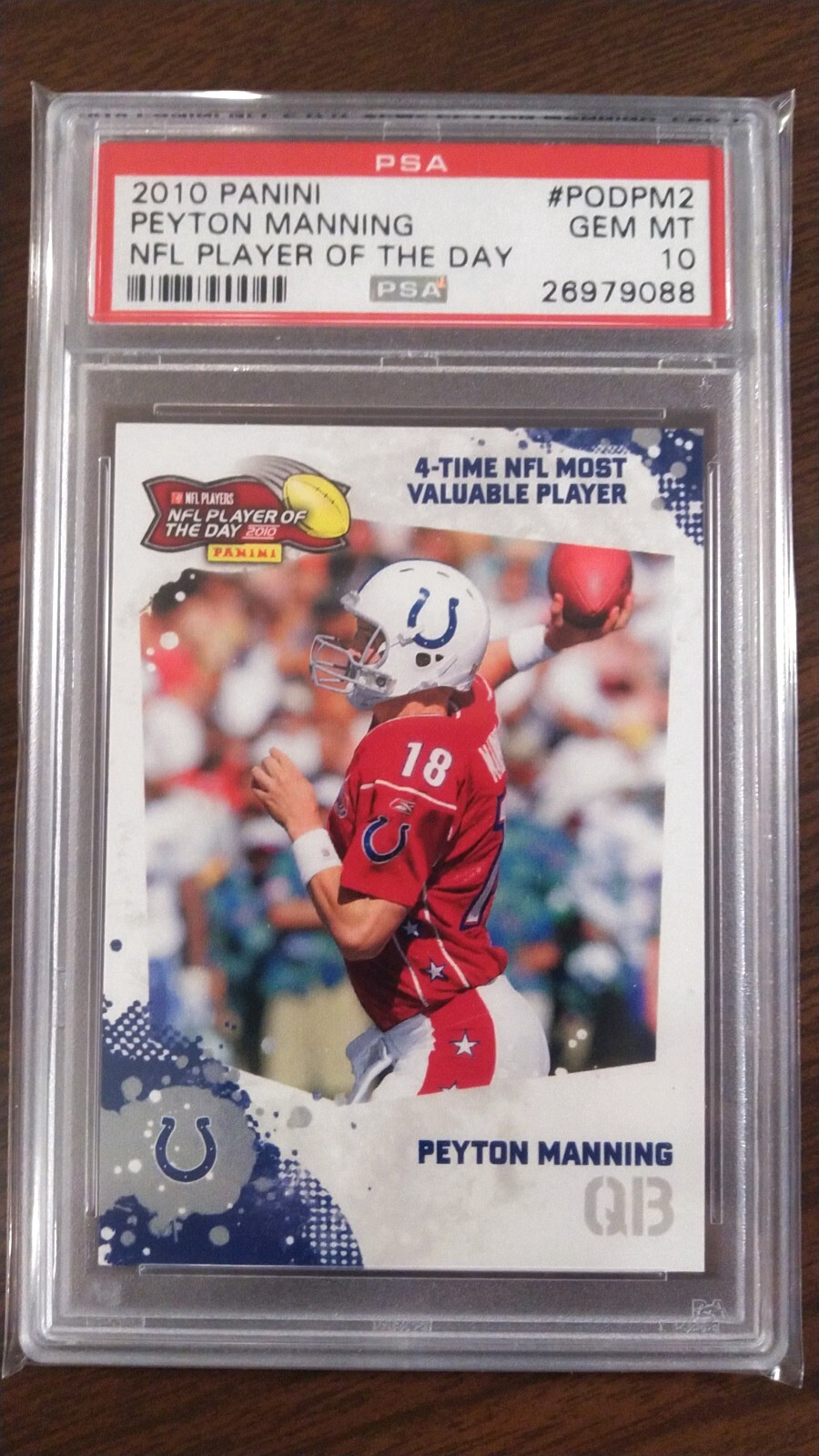 2010 Panini NFL Player of the Day #PM2 Peyton Manning graded PSA 10 Gem ...