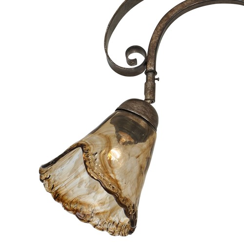 Pro Track Organic 41" Wide Amber Glass 4-Light Ceiling Track Fixture ...