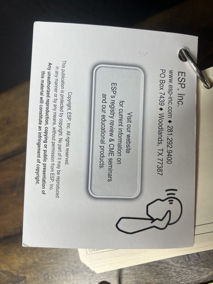 ESP Sidney Edelman Ultrasound Physics Quiz Cards Flashcards Lot of 2 ...