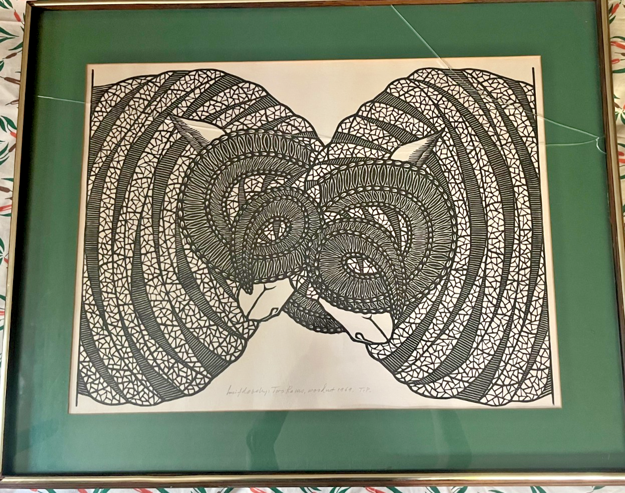 Jacques Hnizdovsky Two Rams 1969, TIP, one of a kind, signed, 17,1 ...
