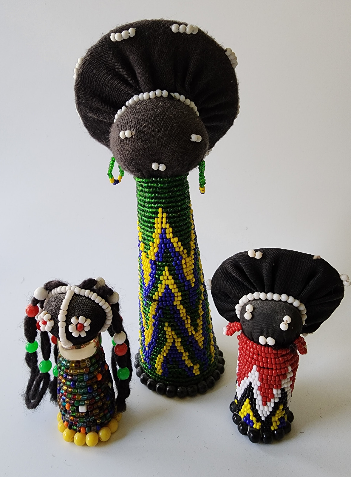 3 Original Handcrafted Beaded NDEBELE Ceremonial Dolls Tribal South ...
