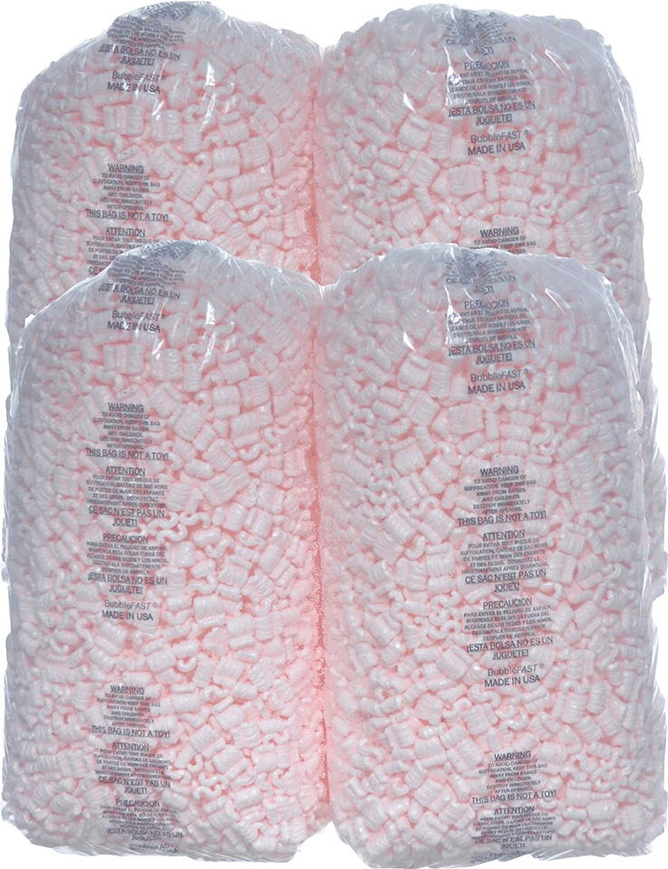 Bubblefast Brand 14,21,35 Cu. Ft. 4,6,10 Bags Pink Anti Static Packing ...