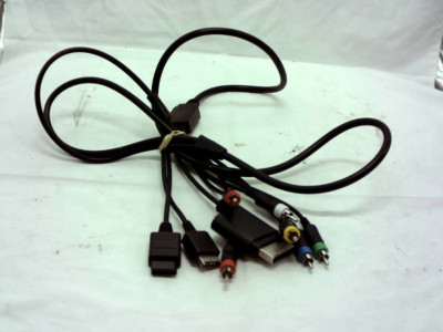 3 in 1 Multi Console Component AV cable for PS2/PS3 Wii Xbox 360 Black ...