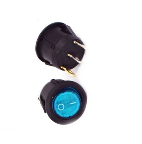 2Pcs Rocker Switch On-Off Snap-In Blue 3 Pin Round Spdt Mini Ic New cu ...
