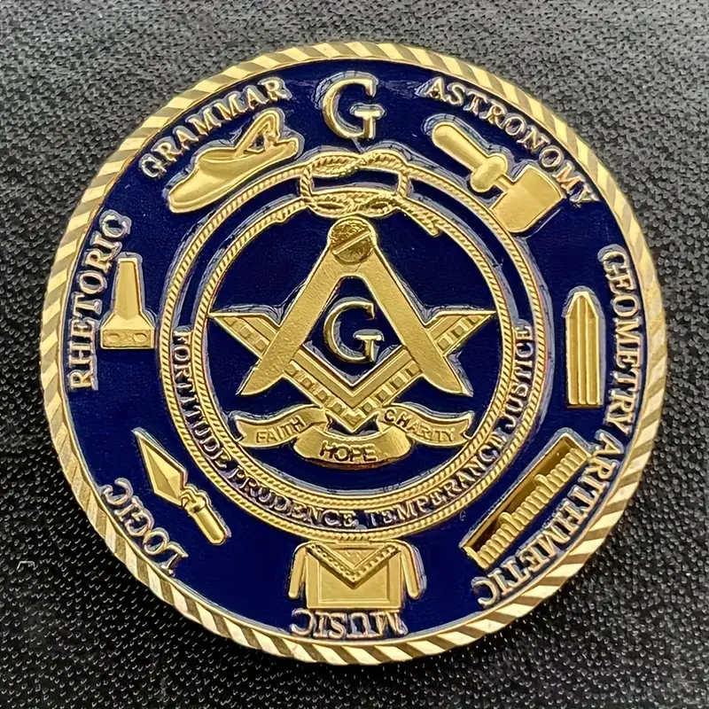 Masonic Freemason Challenge Coin Collectable Mason Symbols ...