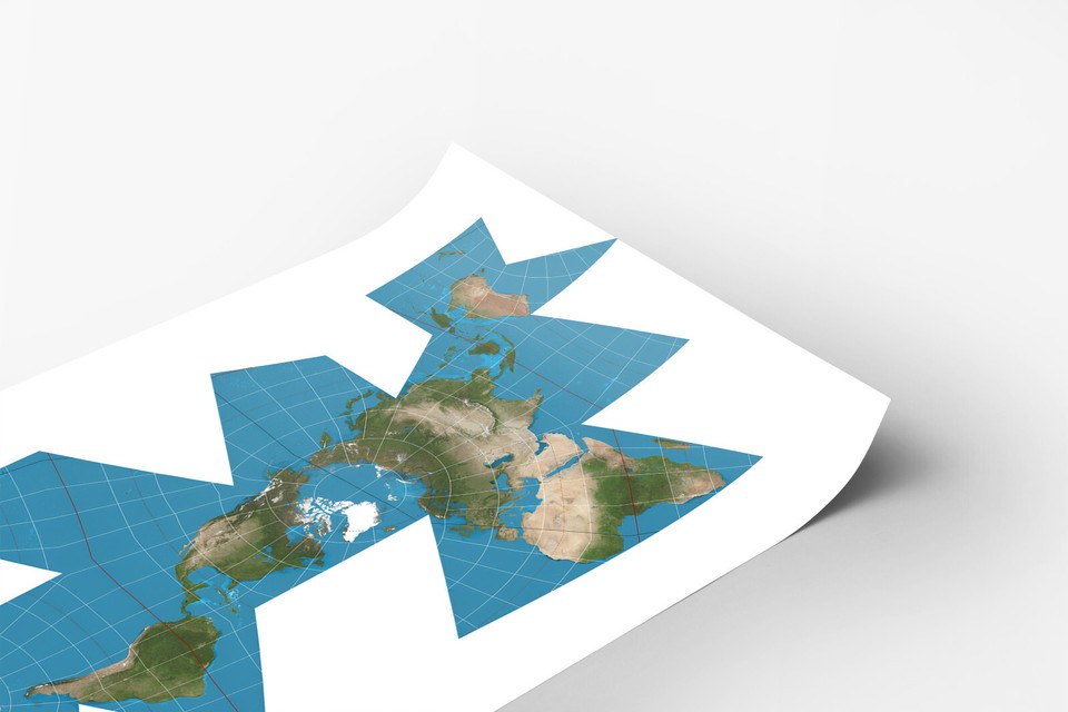 Buckminster Fuller Dymaxion Projection Earth Satellite Aerial World Map ...