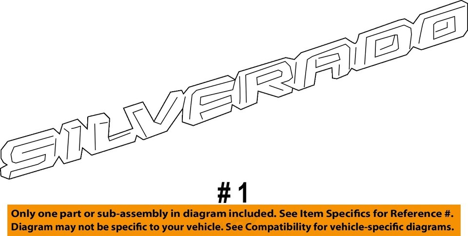 GM OEM 19-24 Silverado 1500 LD Pick Up Box Exterior Trim-Nameplate ...