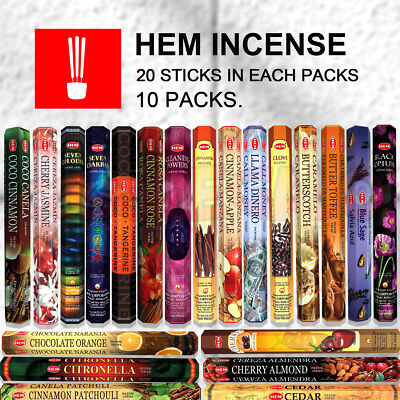 Incense Sticks HEM Incense Stick Home Fragrance 10 Pack/200 Incense ...