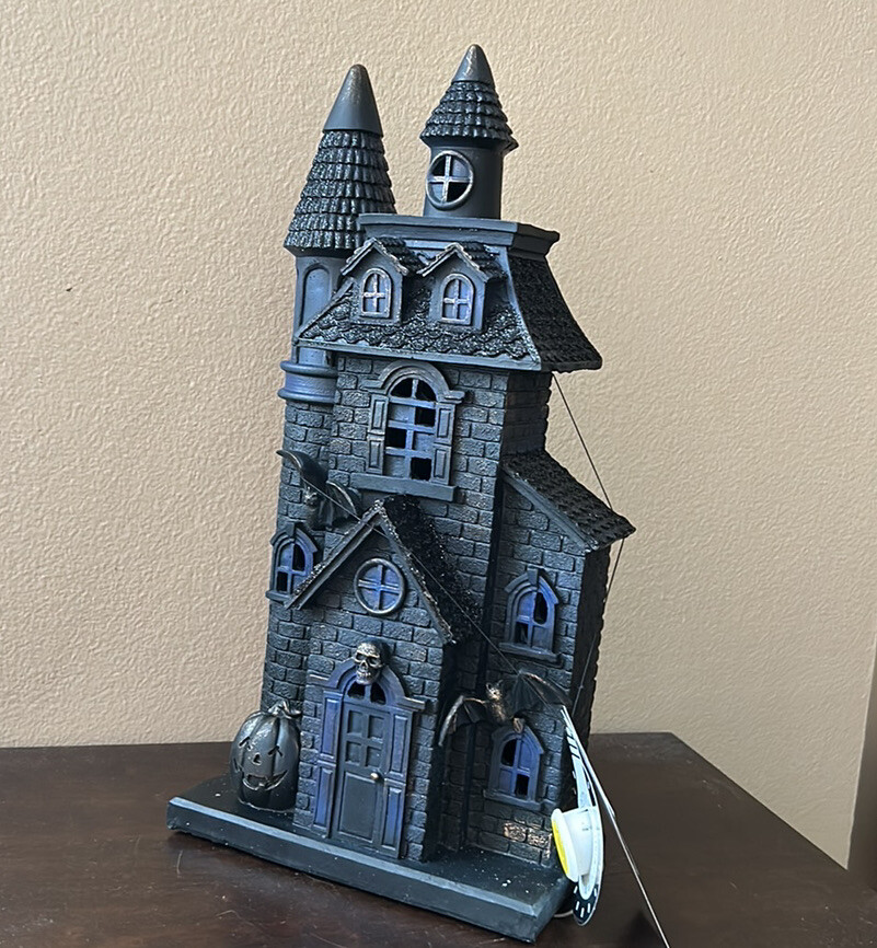 Moonlight Manor Haunted House Light Up Led New Black Halloween Decor 15 ...