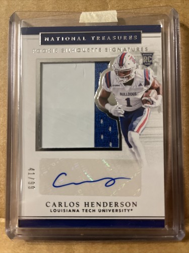 2017 NATIONAL TREASURES AUTO AUTOGRPAPH JERSEY CARLOS HENDERSON RC #41/ ...