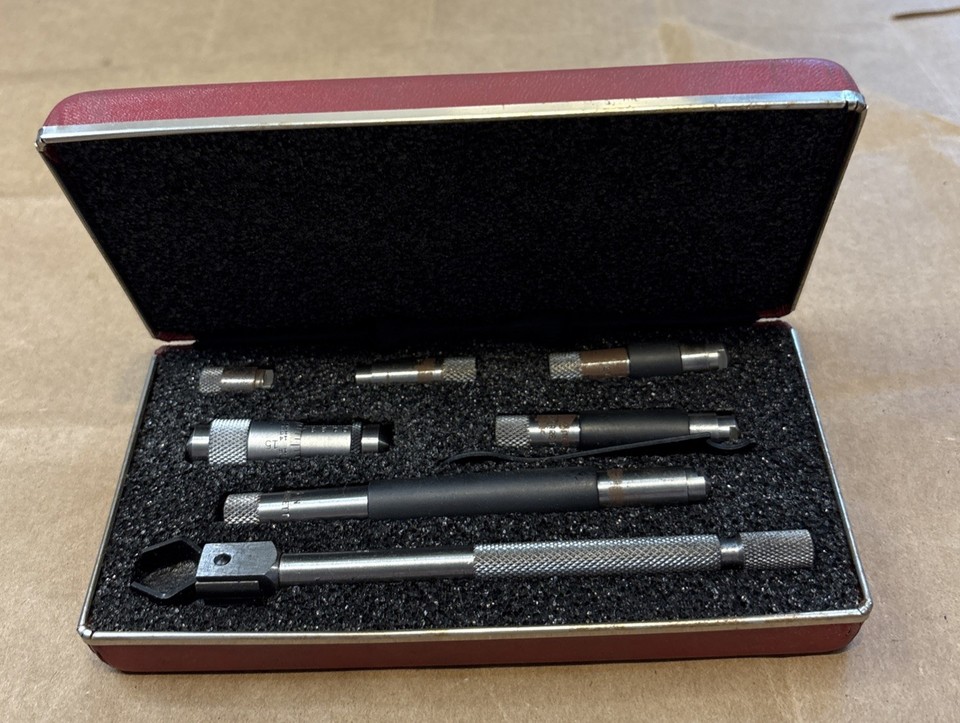 Starrett Inside Micrometer Set No. 823AZ w/ Box & Case Machinist Tools ...