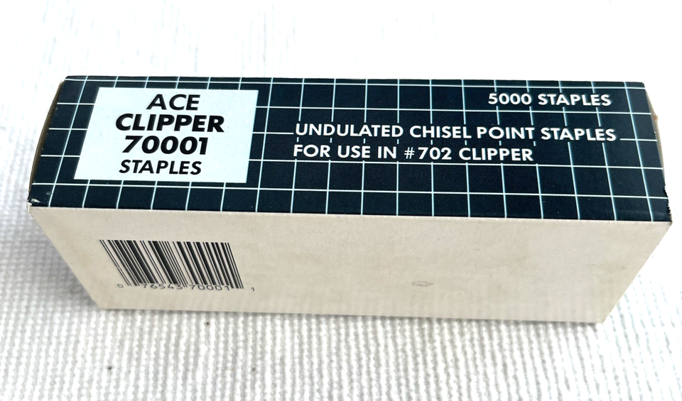Ace No. 70001 Undulated Chisel Point Clipper Staples for 702 Clipper | eBay