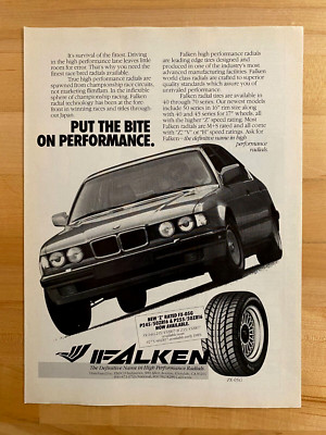 1988 Original Print Ad Falken Z Rated Tires BMW PUT THE BITE ON ...