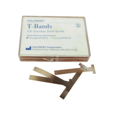 Pulpdent BTSS/A T-Type Dental Matrix Bands Straight Assorted 0.05mm 100 ...