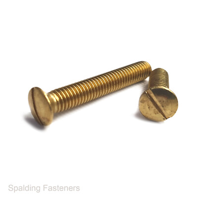 BRASS BA THREAD SLOTTED RAISED COUNTERSUNK 6BA & 2BA MACHINE SCREWS ...