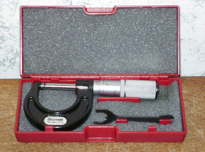STARRETT 0-1 Inch MICROMETER NO 436 TXFL w/ CASE - .0001 - CARBIDE ...