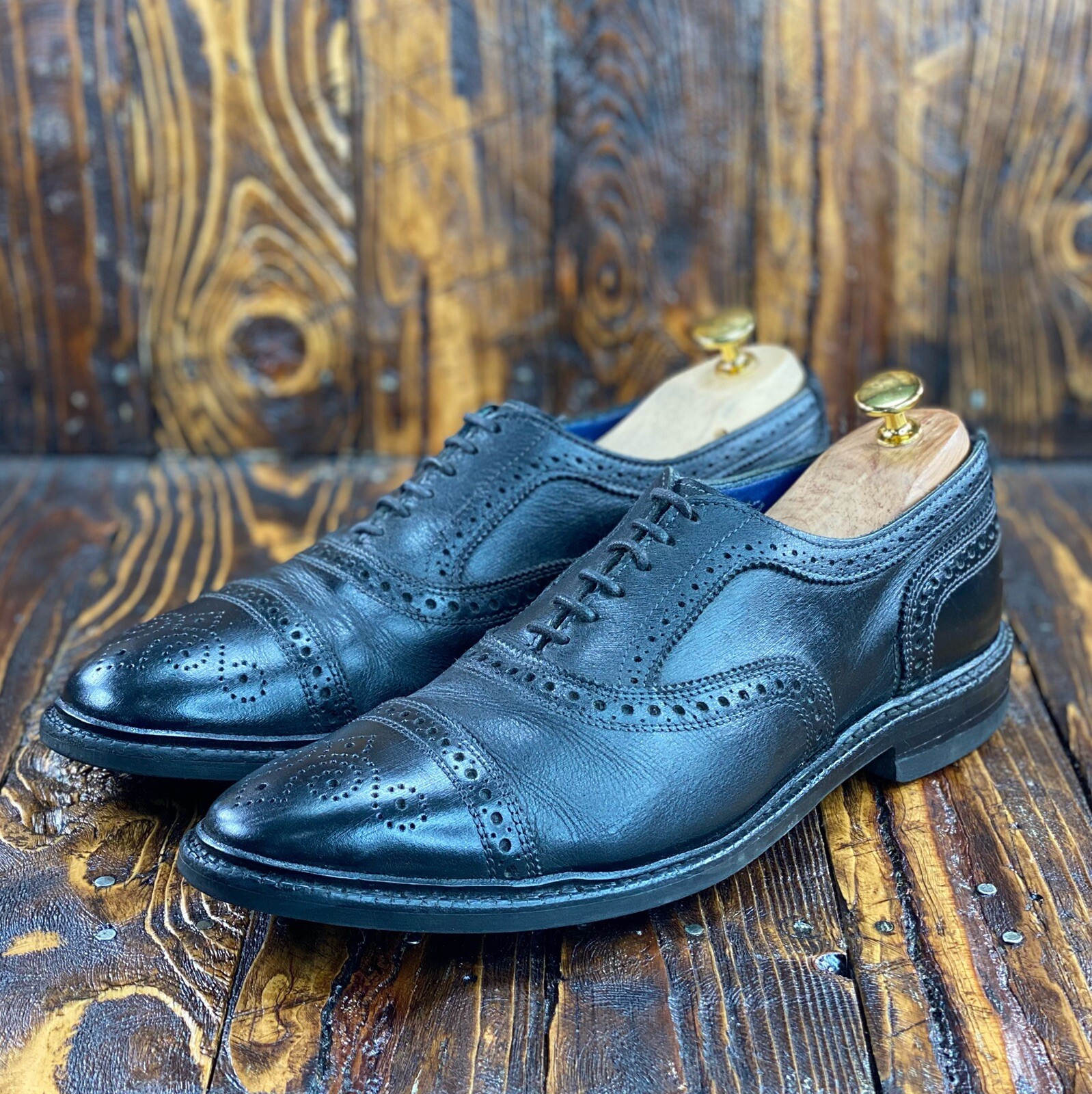 Allen Edmonds Strandmok 4026 Black Leather Cap Toe Oxford Dress Shoe ...