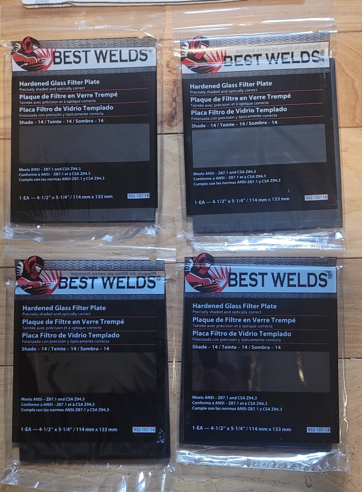 4 x Solar Eclipse Viewing Glass Shade 14 Welding Lens Glasses Filter ...