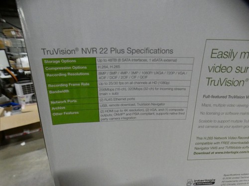 Interlogix TruVision NVR 22 TVN-2232P-000 H.265 Network Video Recorder ...